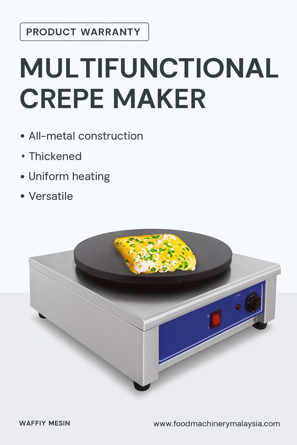Electric Crepe Maker - Waffiy Food Machinery No.1 Di Malaysia
