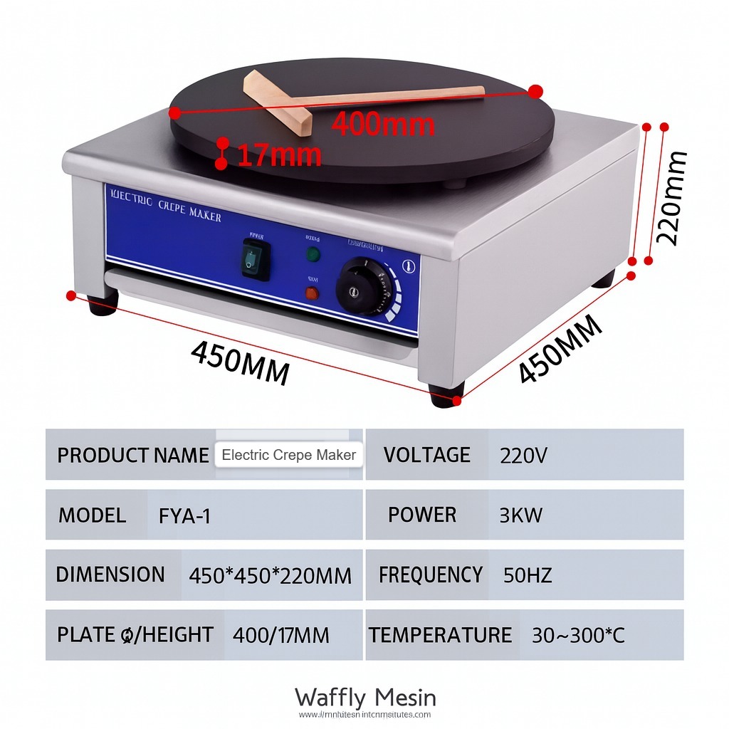 Electric Crepe Maker - Waffiy Food Machinery No.1 Di Malaysia