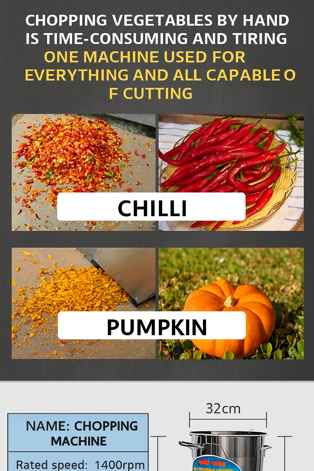 CHOPPING MACHINE - Waffiy Food Machinery No.1 Di Malaysia