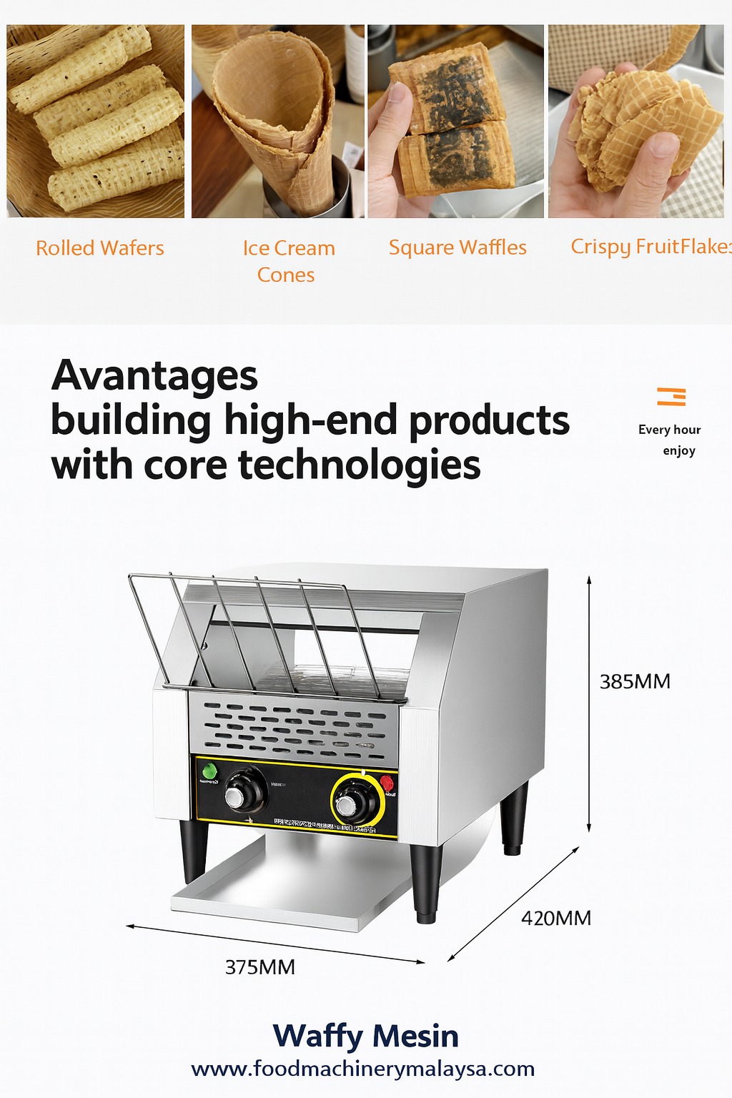 WAFFLE CONE MAKER - Waffiy Food Machinery No.1 Di Malaysia